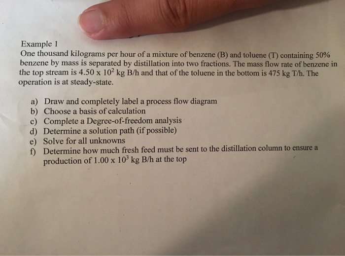 Solved One thousand kilograms per hour of a mixture of | Chegg.com