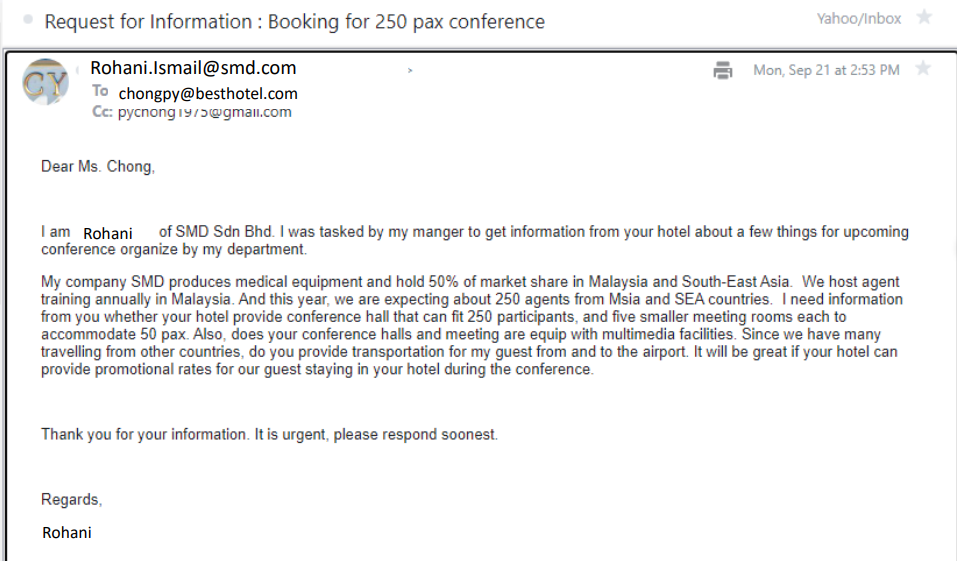 Solved WRITING POSITIVE MESSAGE •Analyse the e-mail below | Chegg.com