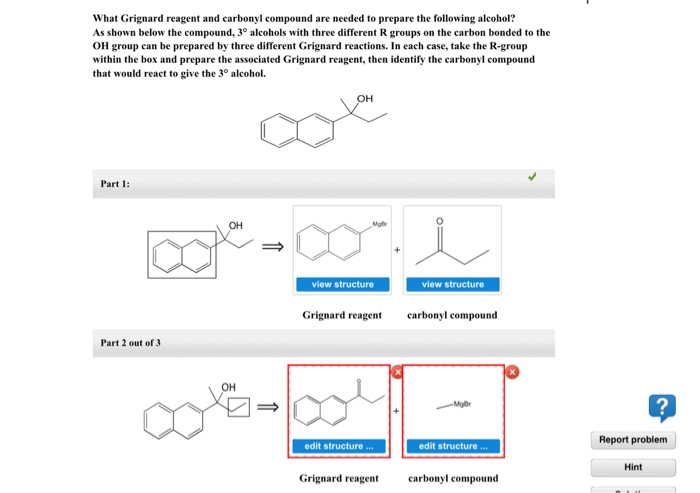 Solved What Grignard reagent and carbonyl compound are | Chegg.com