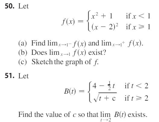Solved 50. Let f(x)={x2+1(x−2)2 if x