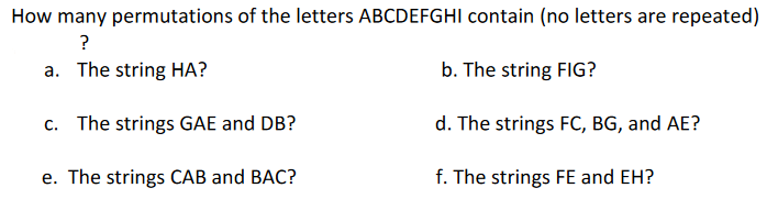 Solved How many permutations of the letters ABCDEFGHI | Chegg.com