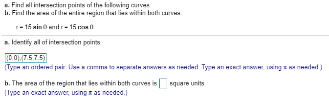 Solved a. Find all intersection points of the following | Chegg.com