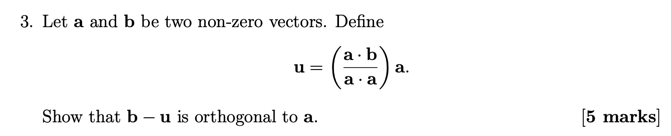 Solved 3. Let a and b be two non-zero vectors. Define | Chegg.com