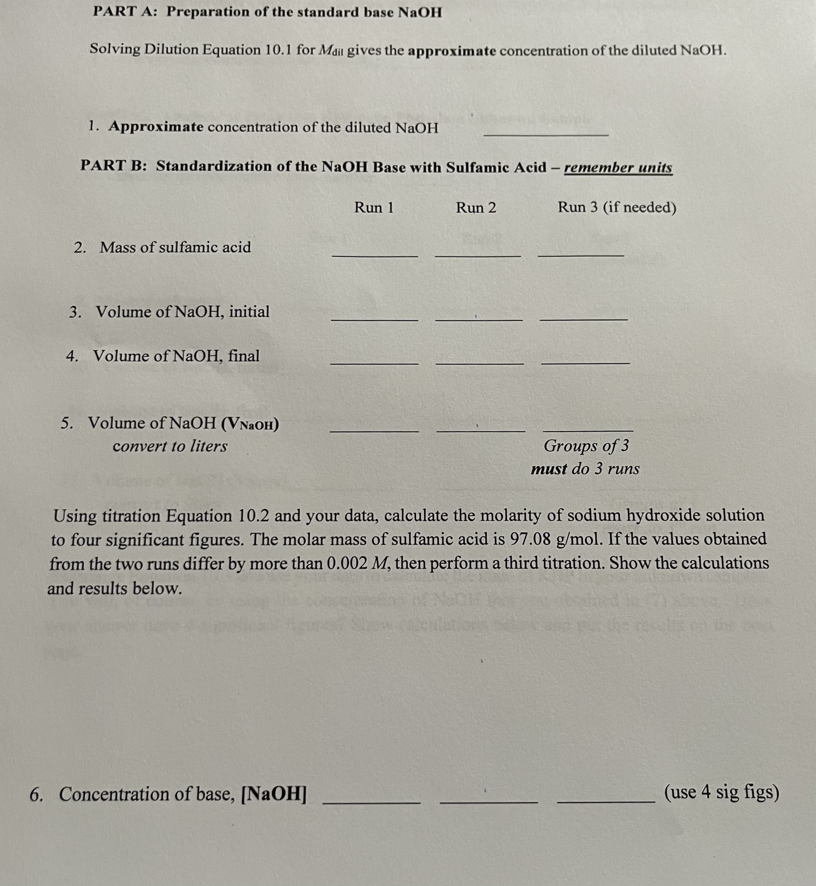 Solved Solving Dilution Equation 10.1 for Mdil gives the | Chegg.com