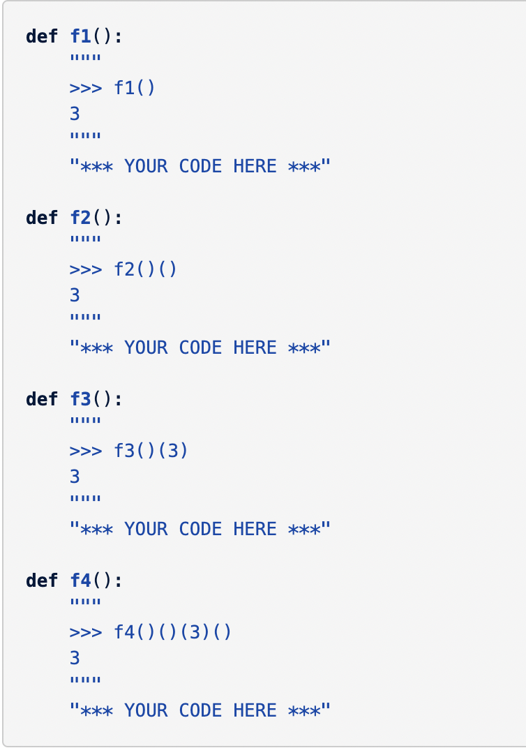 Solved Question 1: Make your own lambdas For each of the | Chegg.com Solved Question 1: Make your own lambdas For each of the | Chegg.com