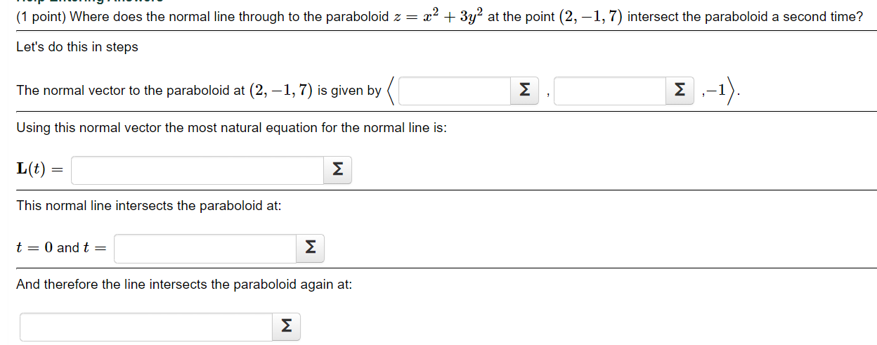 Solved (1 point) Where does the normal line through to the | Chegg.com