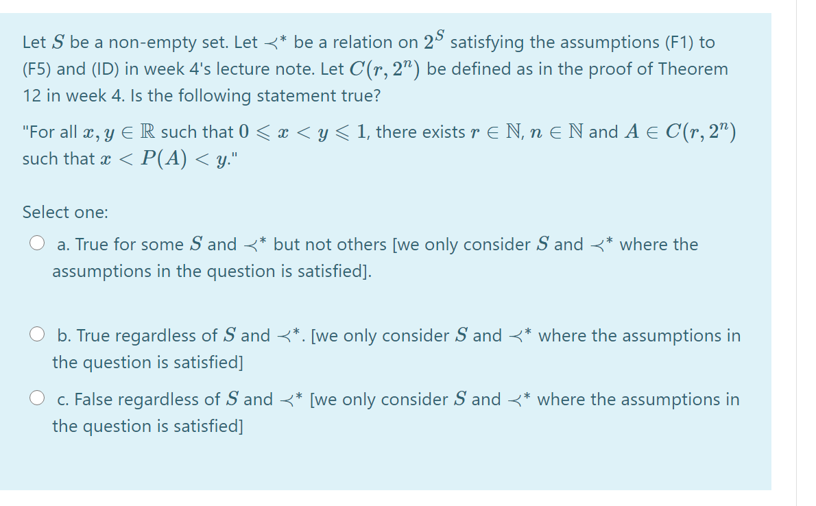 Solved Let S be a non-empty set. Let