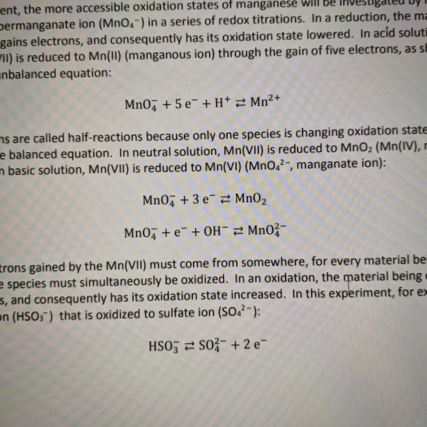Solved ent, the more accessible oxidation states of | Chegg.com