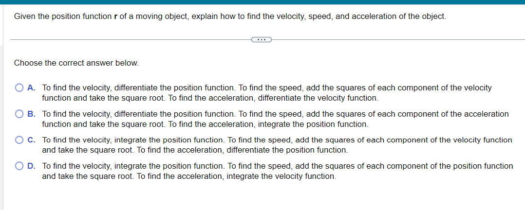 Solved Given the position function r of a moving object, | Chegg.com