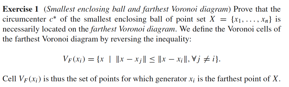 Solved Exercise 1 Smallest Enclosing Ball And Farthest 