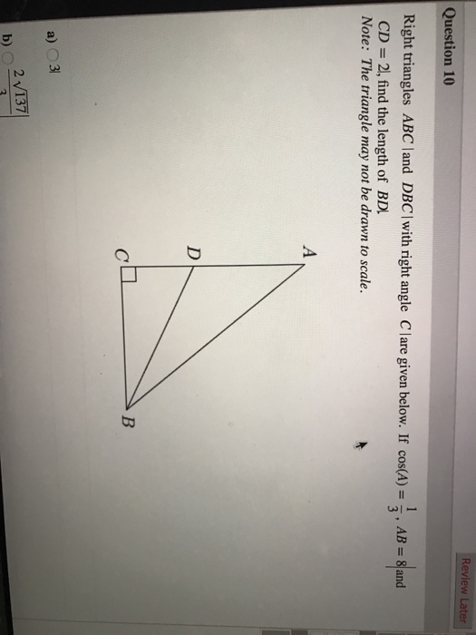 Solved Right triangles ABC and DBC with right angle C are | Chegg.com