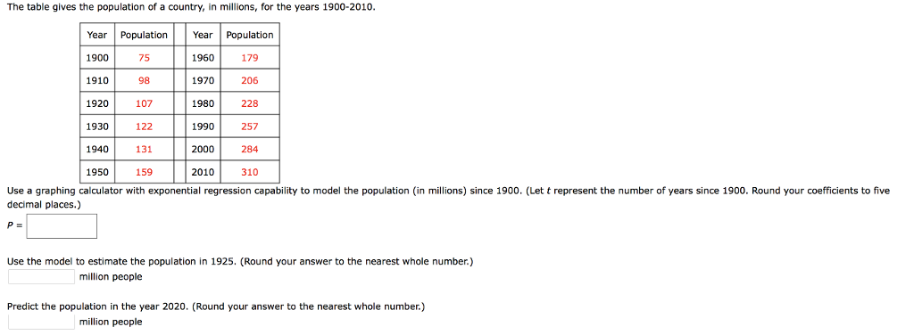 Solved Use a graphing calculator with exponential regression | Chegg.com