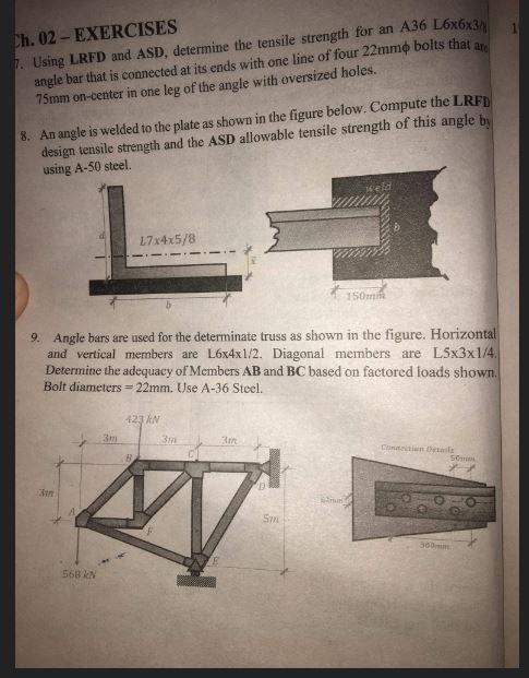 Solved Ch. 02 - EXERCISES 1. Using LRFD and ASD, determine | Chegg.com