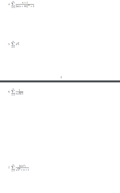 Solved 1. Find the value of p for which the series 1 nInn | Chegg.com