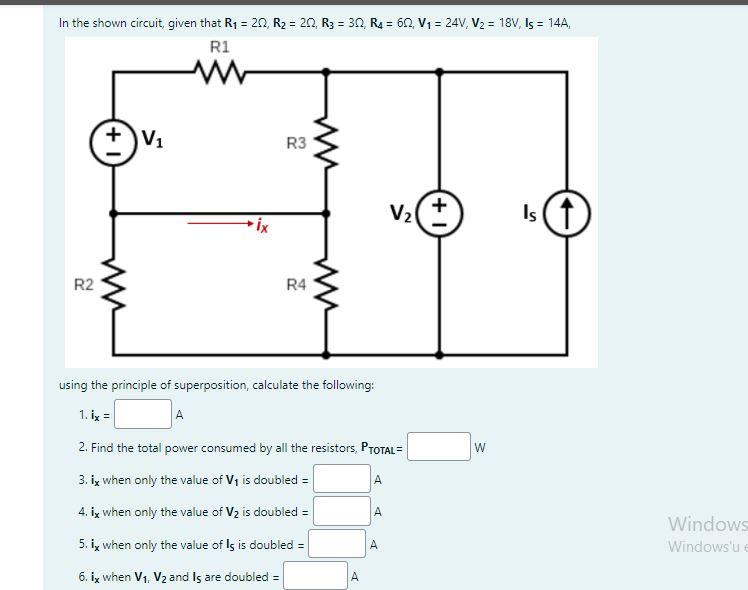 Solved In the shown circuit, given that R1 = 20, R2 = 20, R3 | Chegg.com