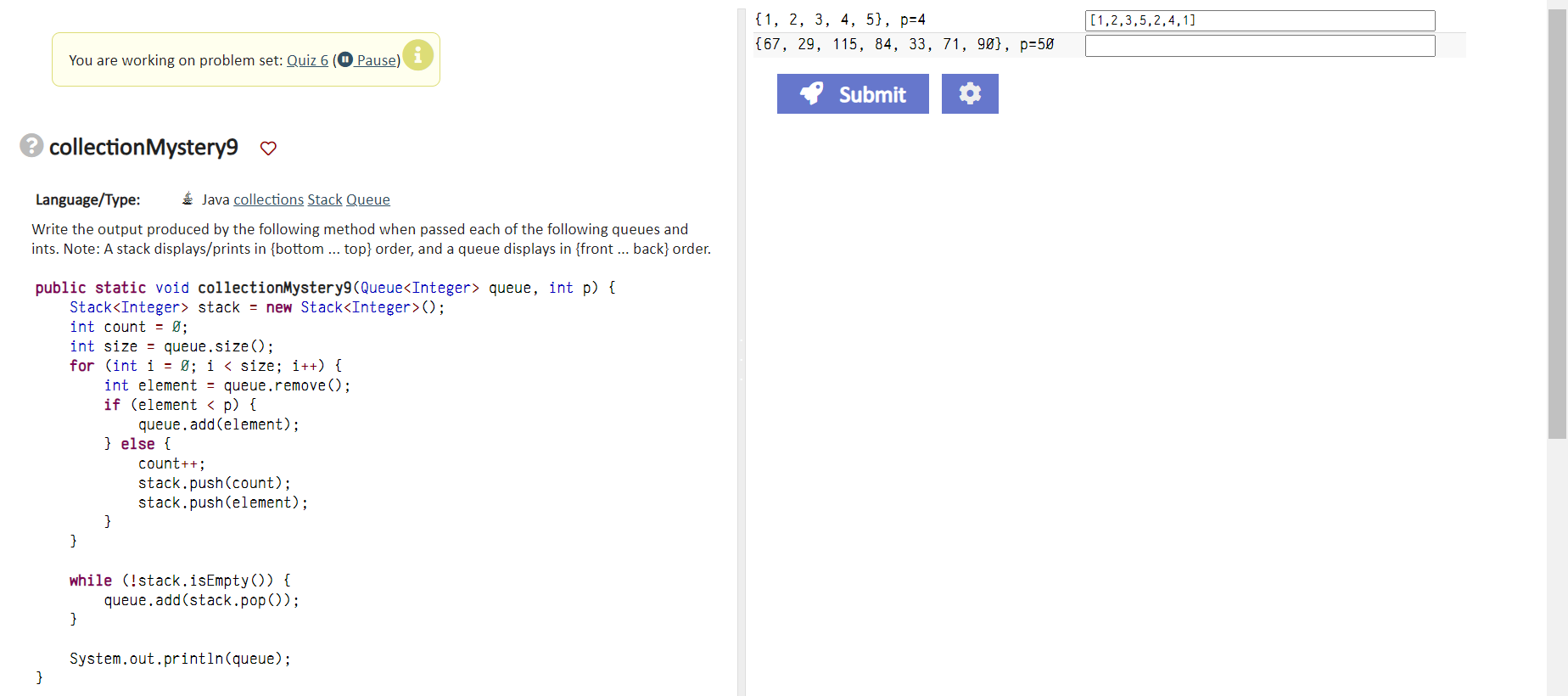 Solved Write the output produced by the following method | Chegg.com