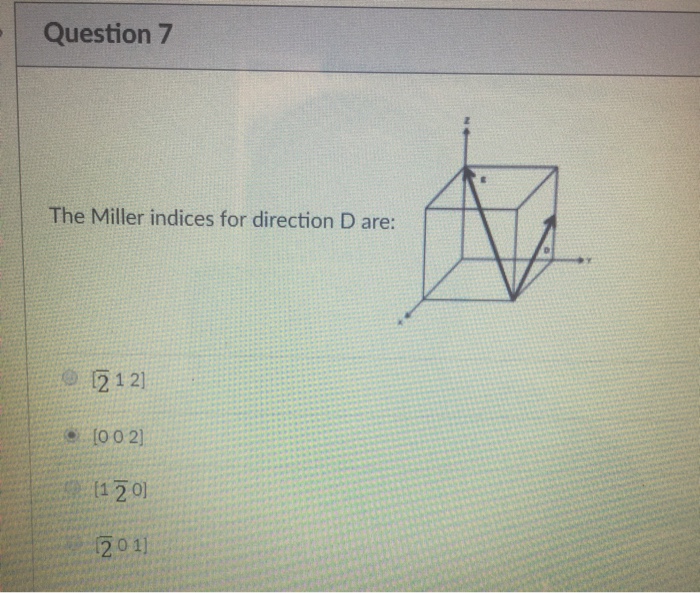 Solved The Miller indices for direction A are: o 101] 1 10 | Chegg.com