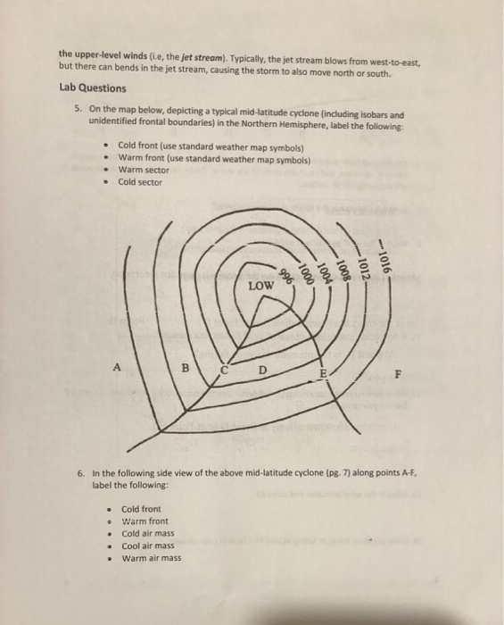 Solved the upper-level winds (ie, the jet stream). | Chegg.com