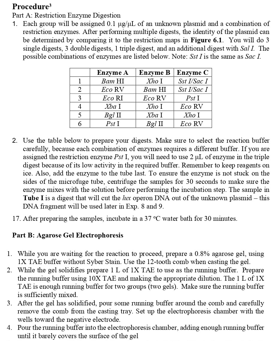 Solved What buffer should you use for your double digest | Chegg.com