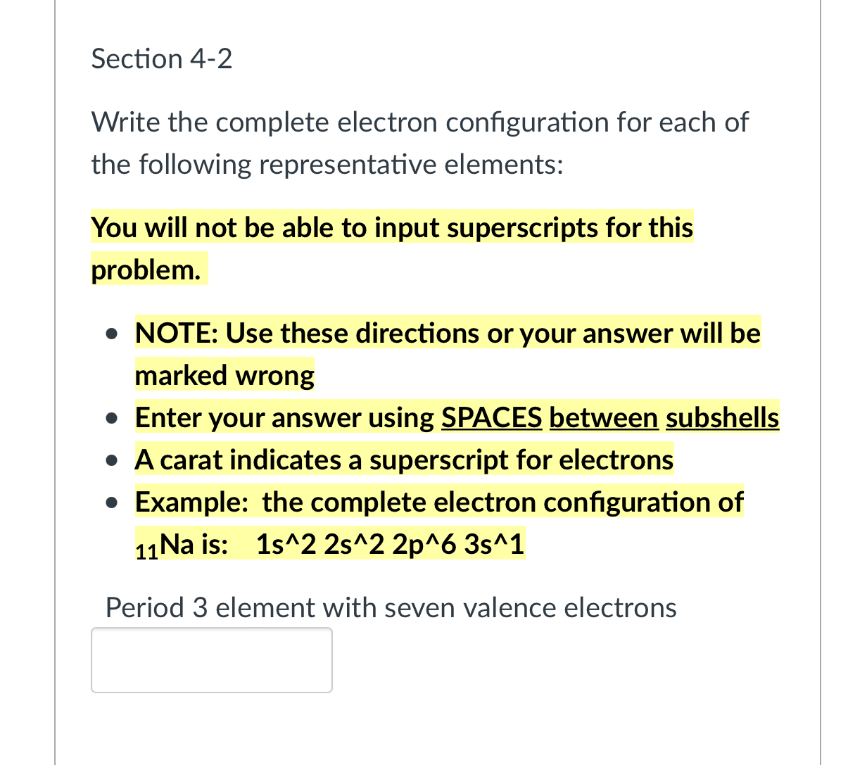 Solved Section 4-2 Write the complete electron configuration | Chegg.com