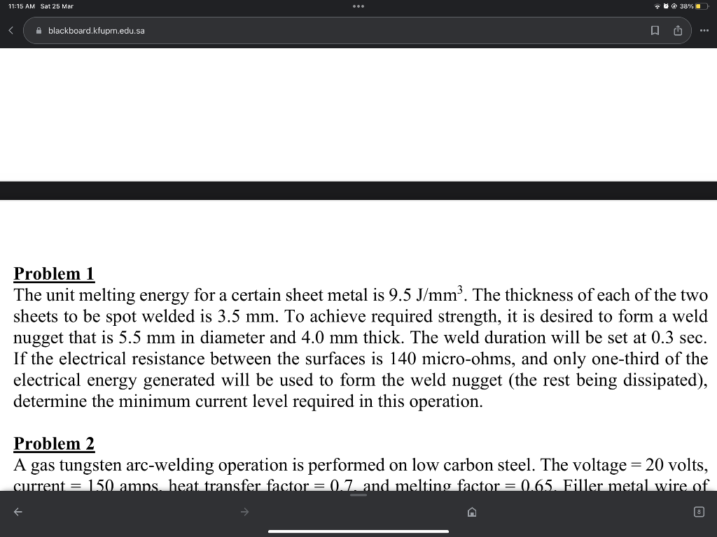 Solved Problem 1 The unit melting energy for a certain sheet | Chegg.com