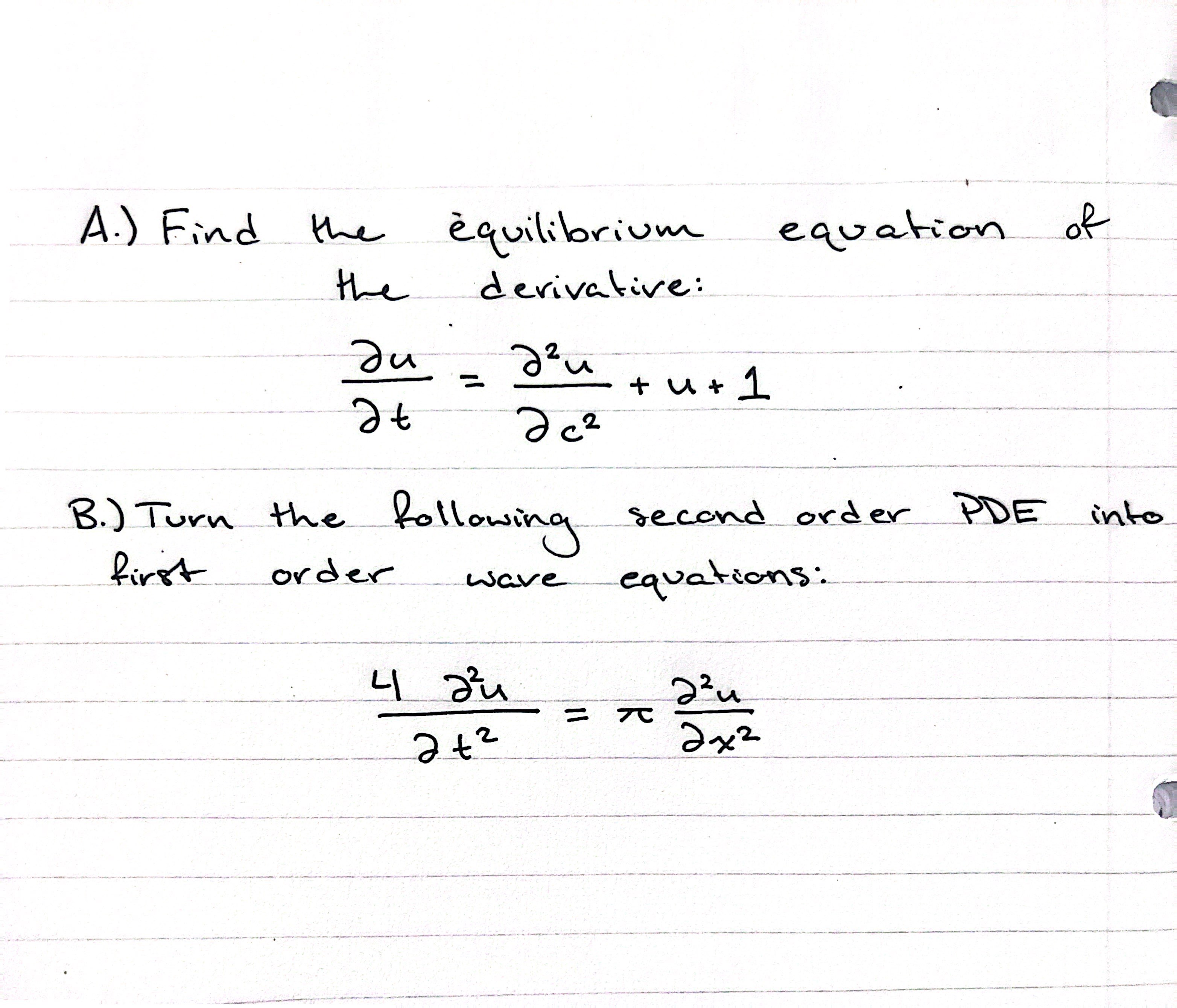 Solved A.) ﻿Find the equilibrium equation ofthe | Chegg.com