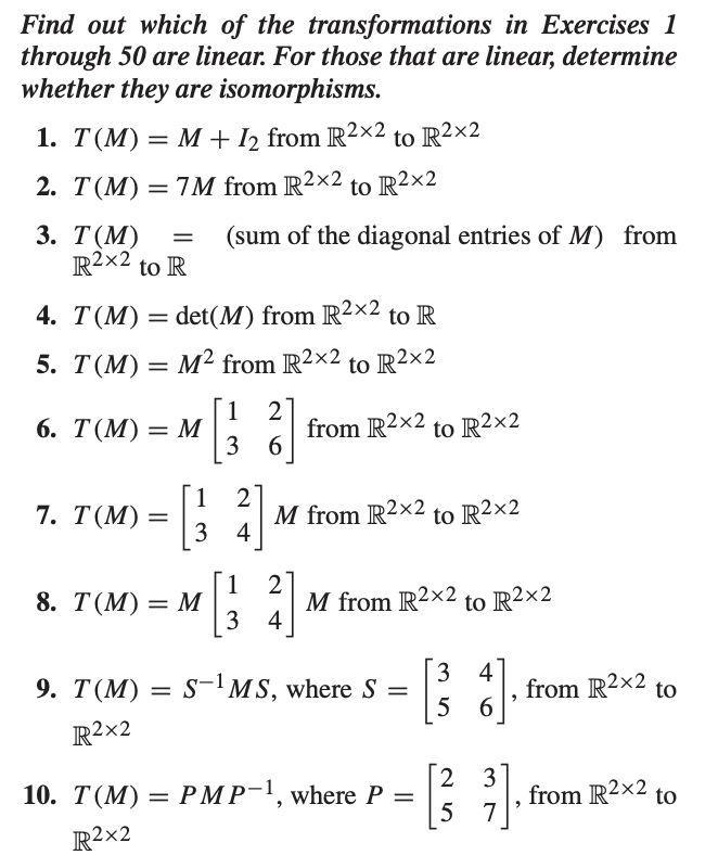 Solved Find out which of the transformations in Exercises 1 | Chegg.com