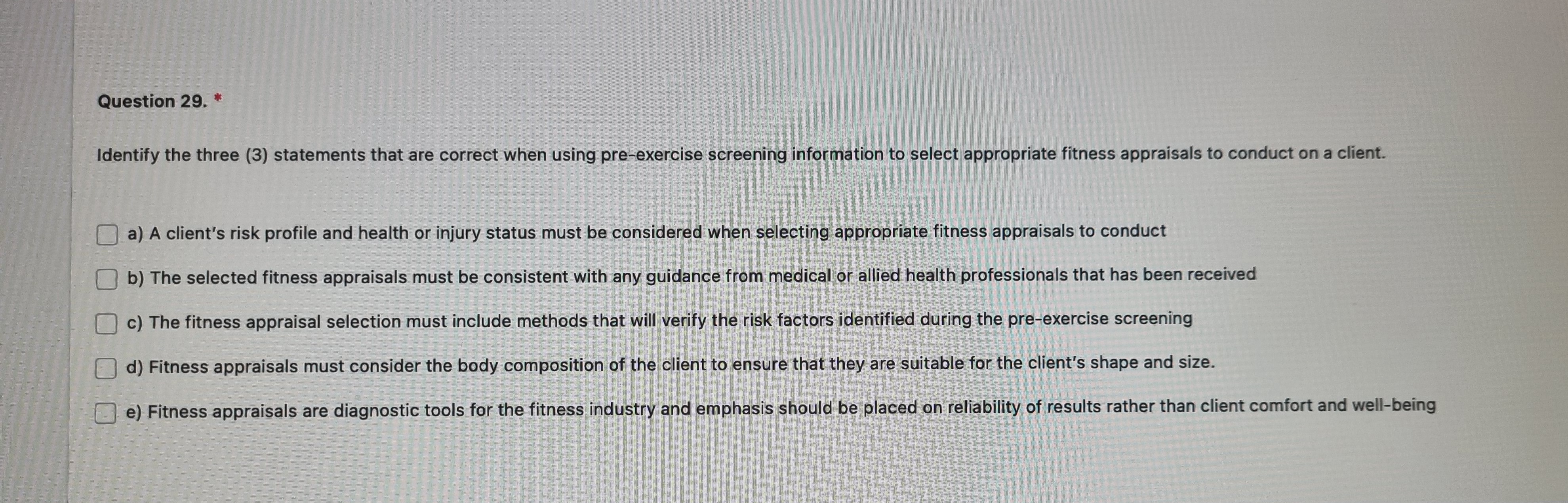 Solved Question 29.Identify the three (3) statements that | Chegg.com