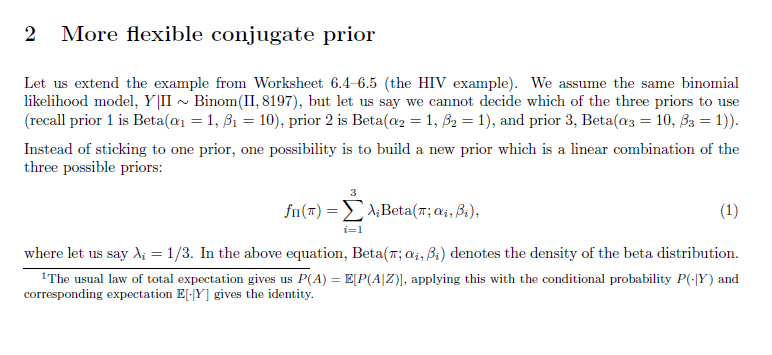 2 More flexible conjugate prior Let us extend the | Chegg.com