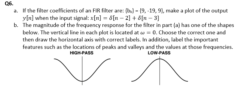 Solved = Q6. a. If the filter coefficients of an FIR filter | Chegg.com