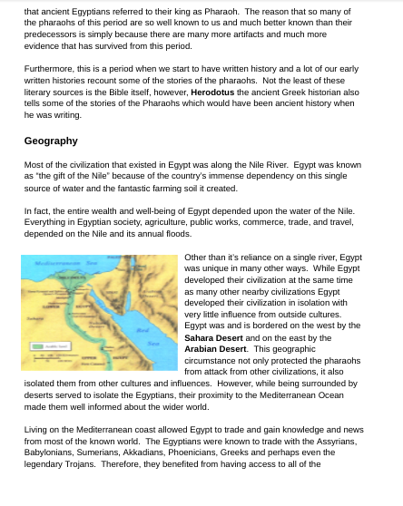Lesson 3: Ancient Egypt Despite all of the | Chegg.com