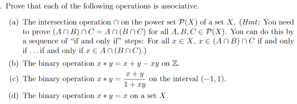 Solved Prove that each of the following operations is | Chegg.com