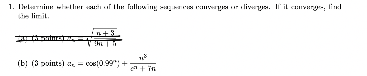 Solved Determine whether each of the following sequences | Chegg.com
