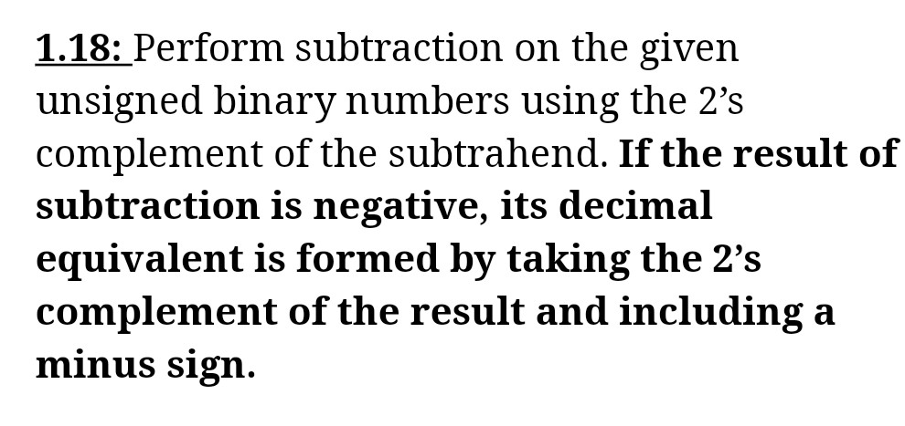 Solved 1- Perform subtraction on the given signed numbers | Chegg.com