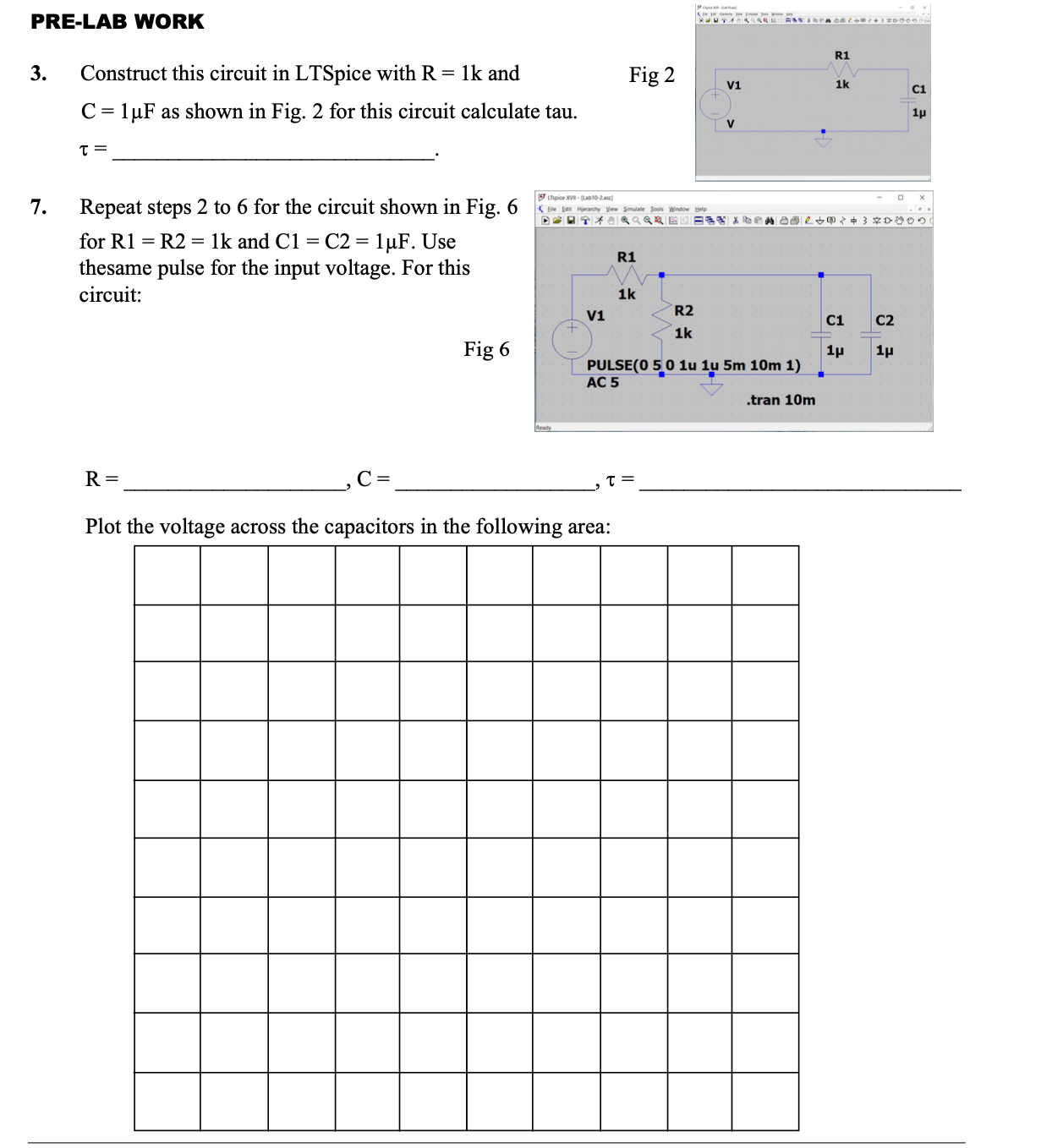 Solved 3. Construct this circuit in LTSpice with R=1k and | Chegg.com