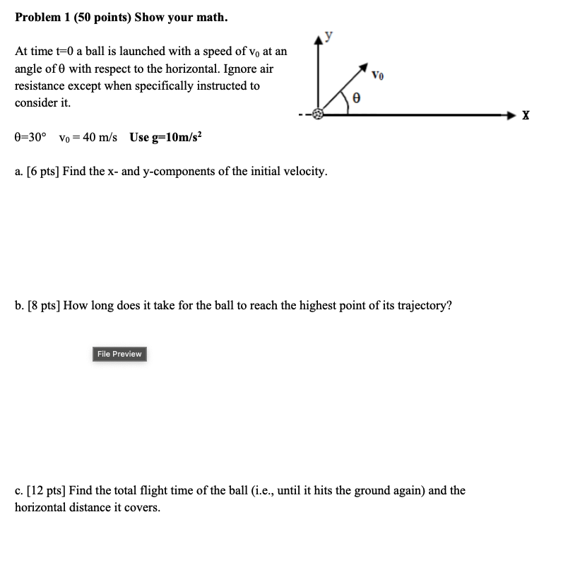 Solved Problem 1 (50 ﻿points) ﻿Show your math.At ﻿time t=0a | Chegg.com