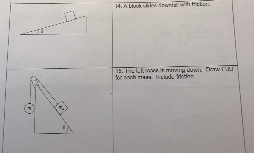Solved For each object draw a free body force diagram, | Chegg.com
