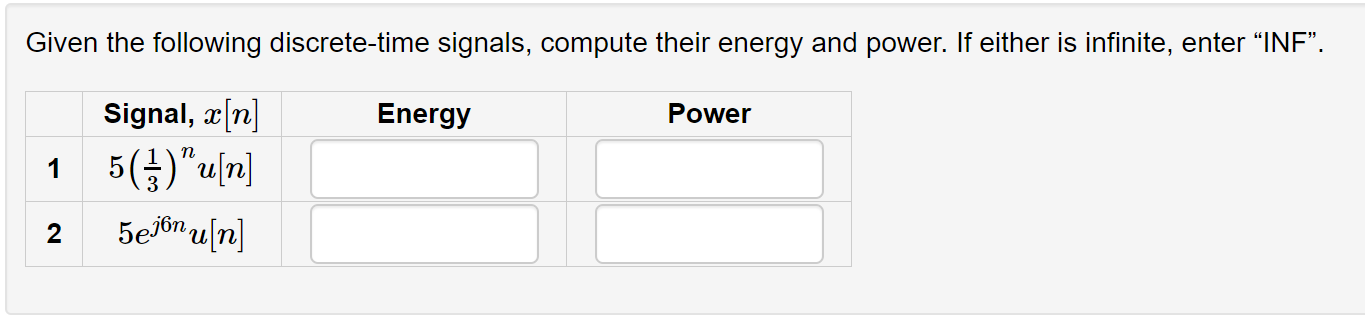 Solved Given the following discrete-time signals, compute | Chegg.com