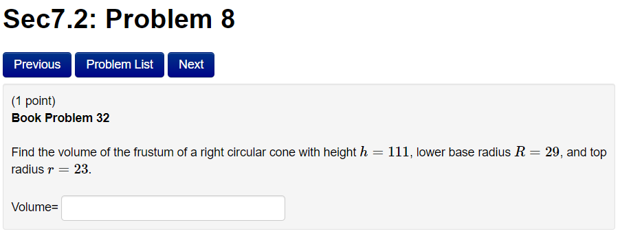Solved Sec7.2: Problem 8 Previous Problem List Next (1 | Chegg.com Solved Sec7.2: Problem 8 Previous Problem List Next (1 | Chegg.com
