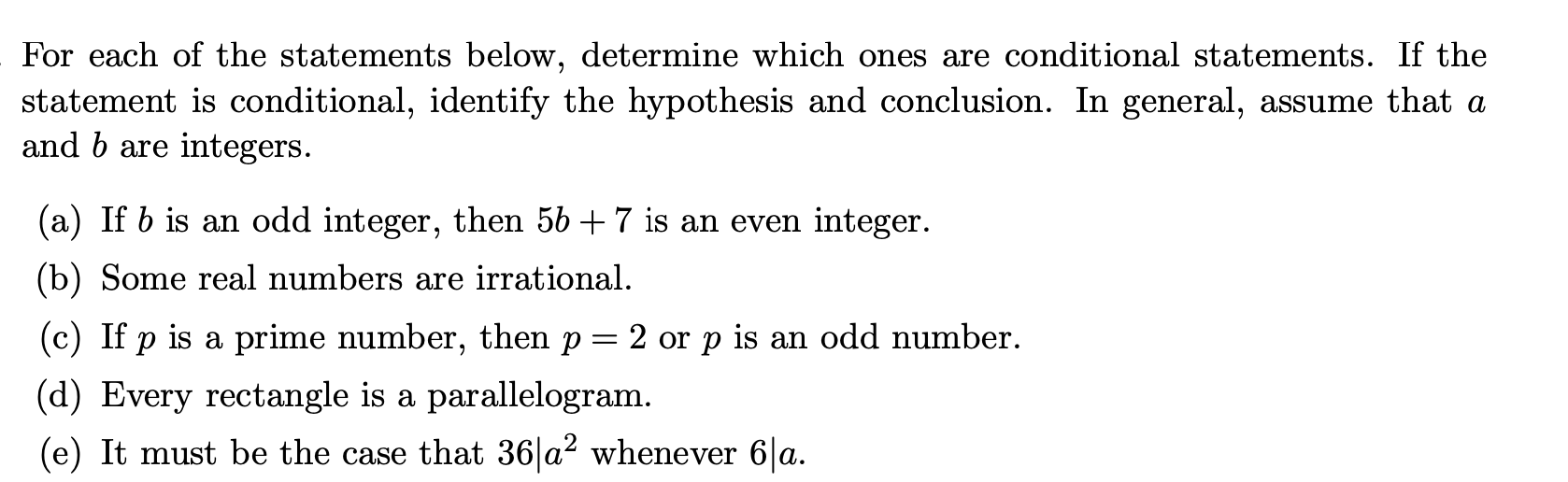 Solved For each of the statements below, determine which | Chegg.com