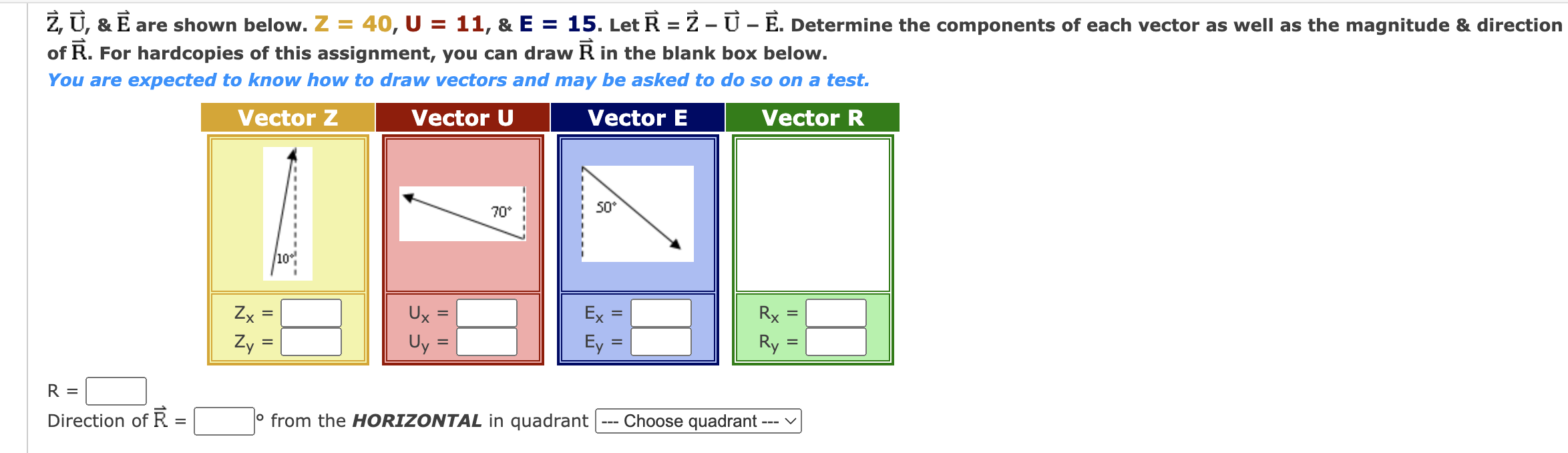 Solved vec(Z),vec(U),&vec(E) ﻿are shown below. | Chegg.com