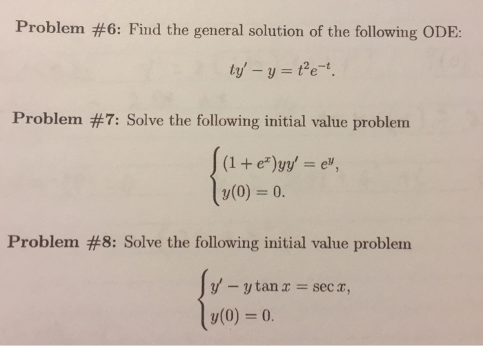Solved Find the general solution of the following ODE: ty' | Chegg.com