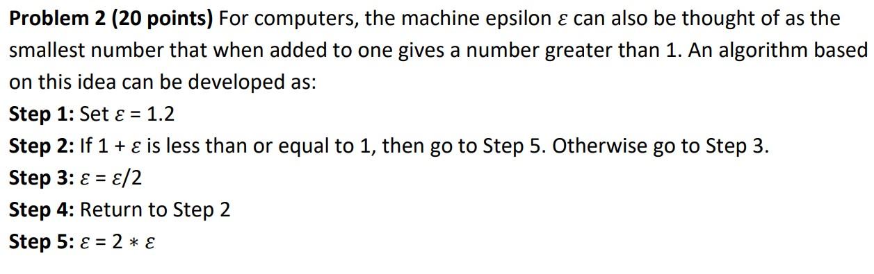 Solved Problem 2 (20 points) For computers, the machine | Chegg.com