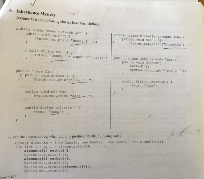 Solved 6. Inheritance Mystery Assume that the following | Chegg.com