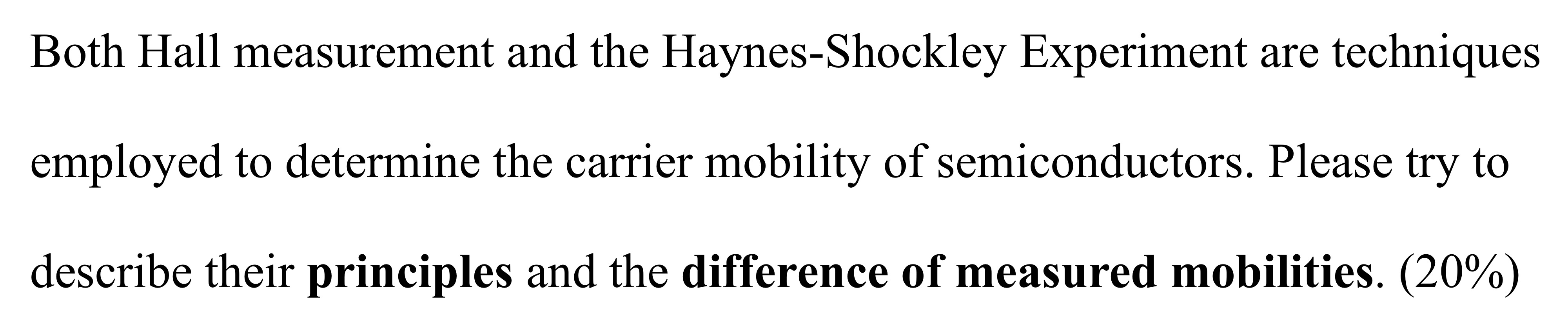 Solved Both Hall measurement and the Haynes-Shockley | Chegg.com