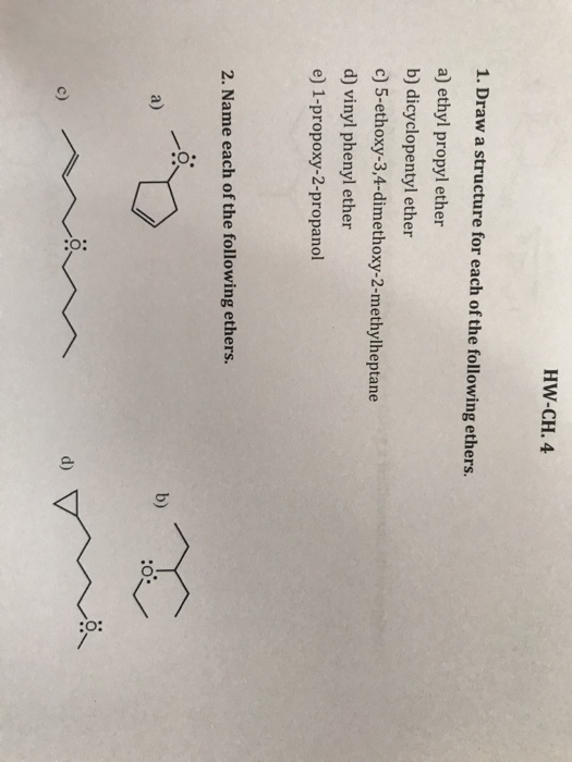 Solved HW-CH. 4 1. Draw a structure for each of the | Chegg.com