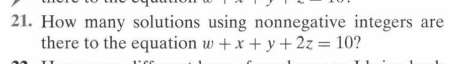 Solved 21. How many solutions using nonnegative integers are | Chegg.com
