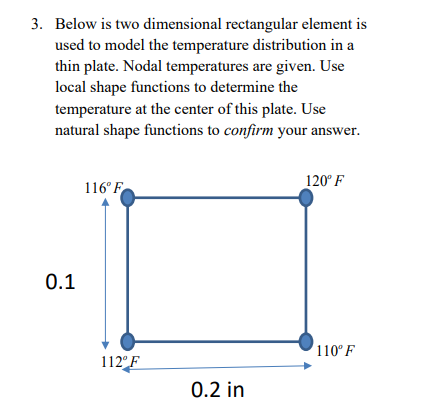 Solved 3. Below is two dimensional rectangular element is | Chegg.com