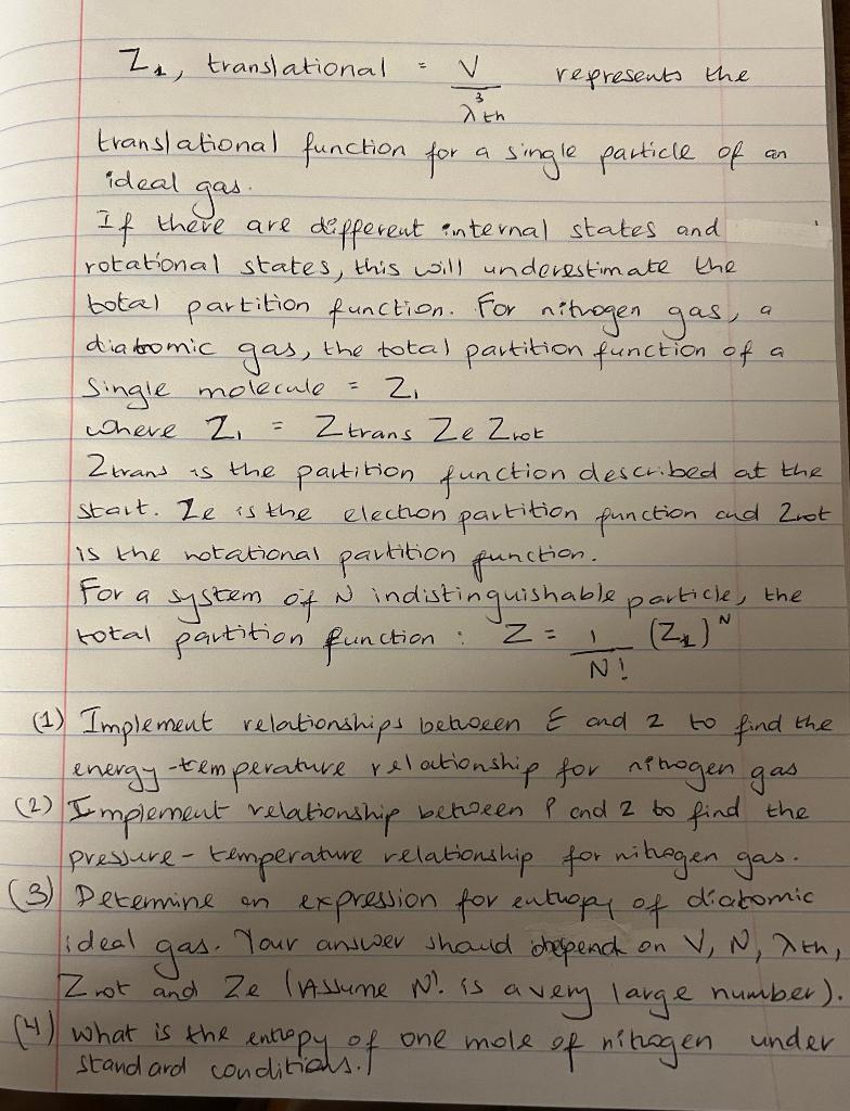 Z1, translational =λ3thV represents the translational | Chegg.com
