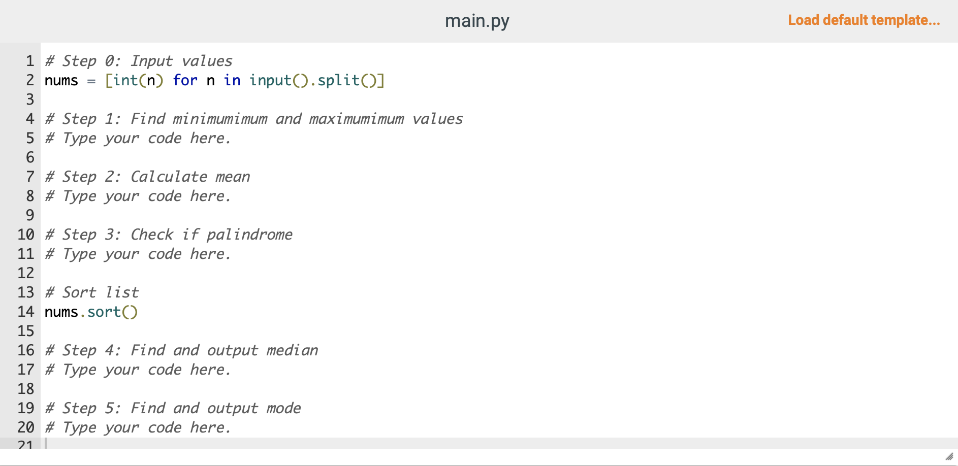 Solved 14.4 List statistics Program Specifications Write a | Chegg.com